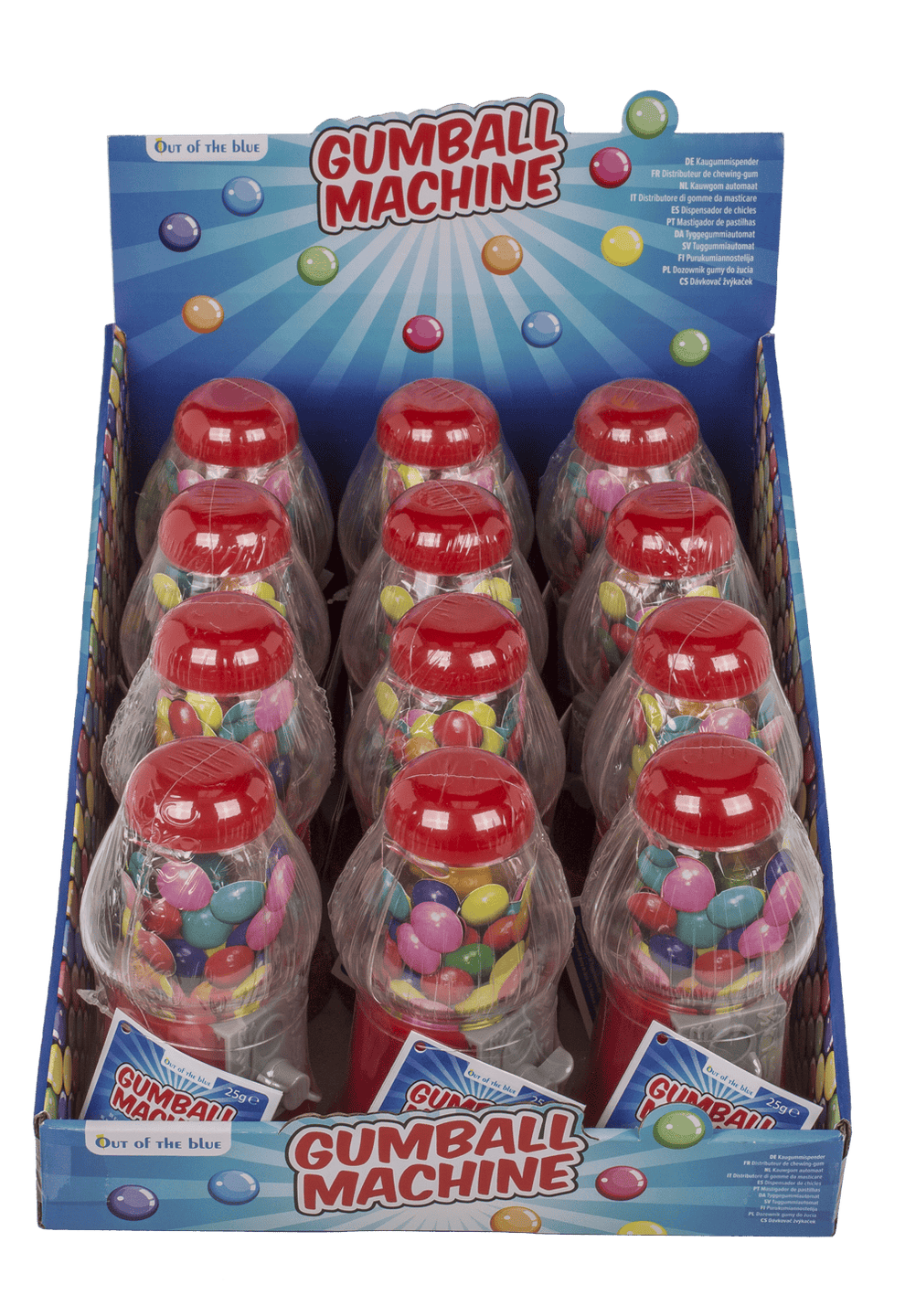 Red Gumball Machine, with ca. 25 g chewing gums, – Out of the Blue
